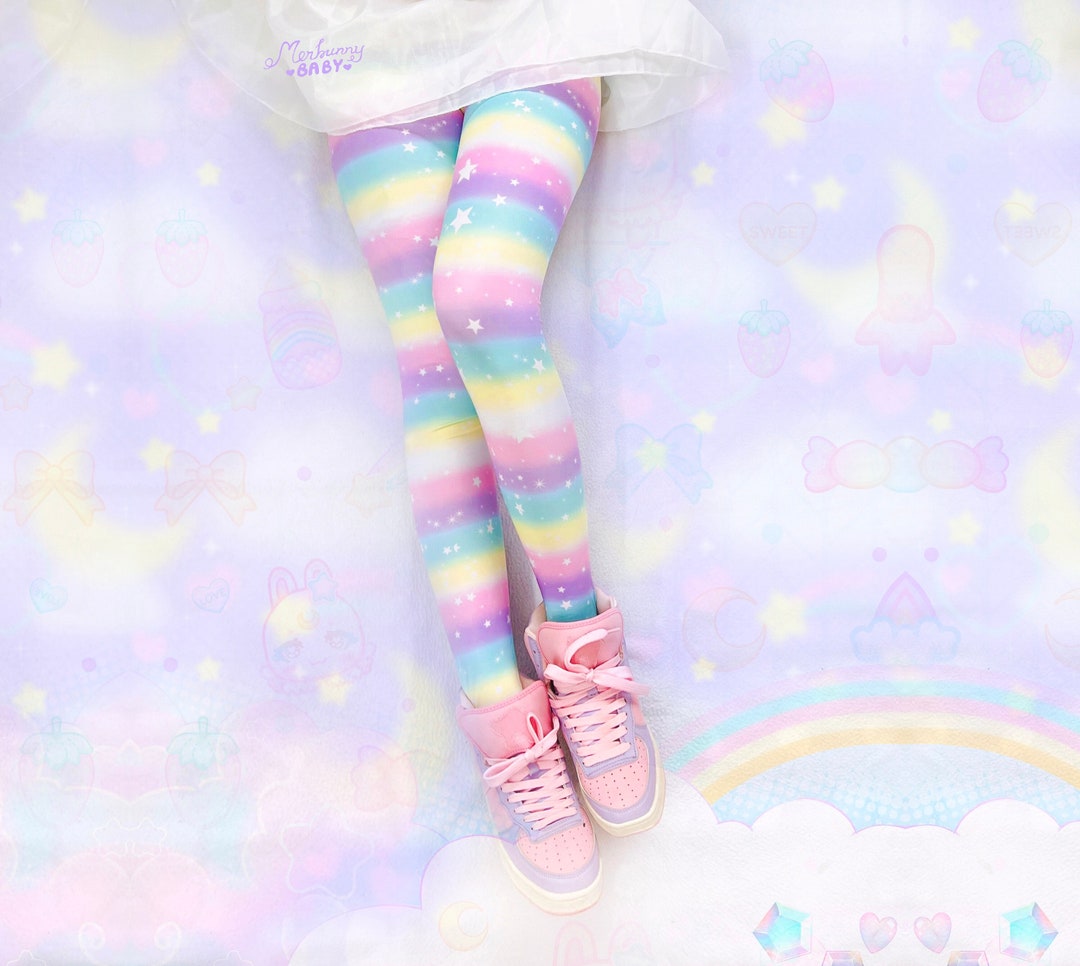 Lollipop - Casual Leggings - Fairy Kei, Yume Kawaii, Pastel Rainbow ...