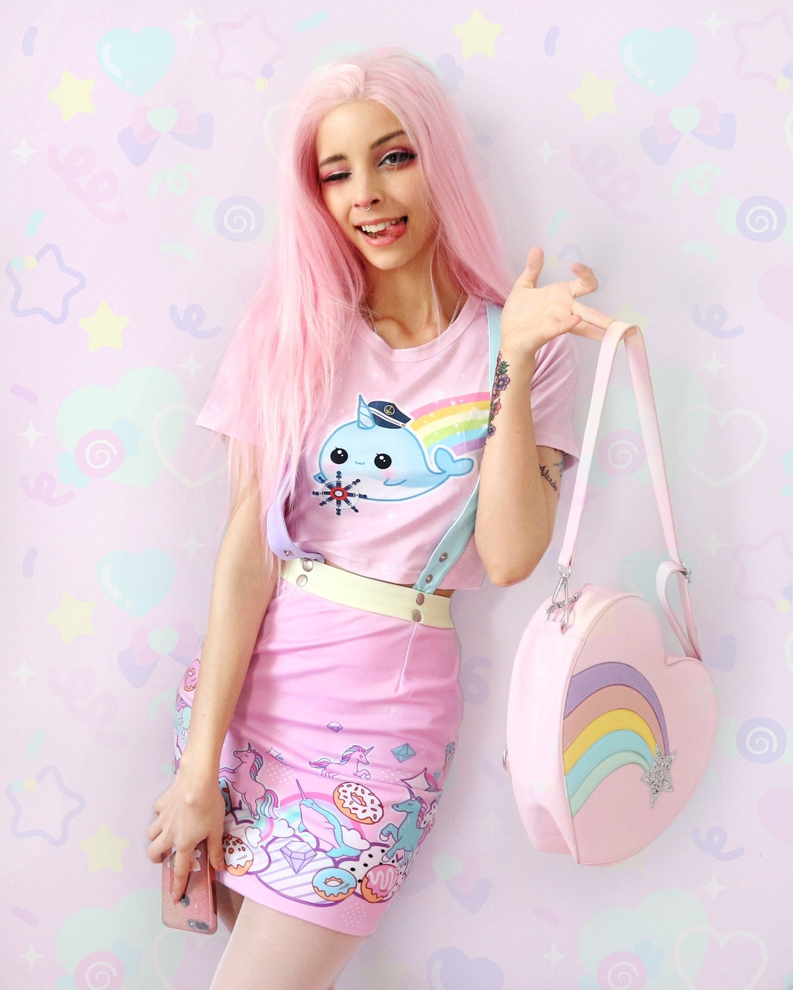 Captain Narwhal Crop Top Kawaii Narwhal Fairy Kei Yume - Etsy