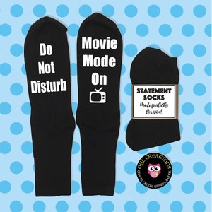 Do Not Disturb Movie Mode on Socks, If You Can Read This, Custom Black ...