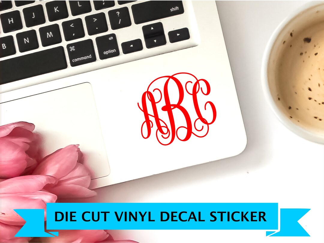 Custom Monogram Decal, Monogram Sticker, Custom Vinyl Stickers, Water ...