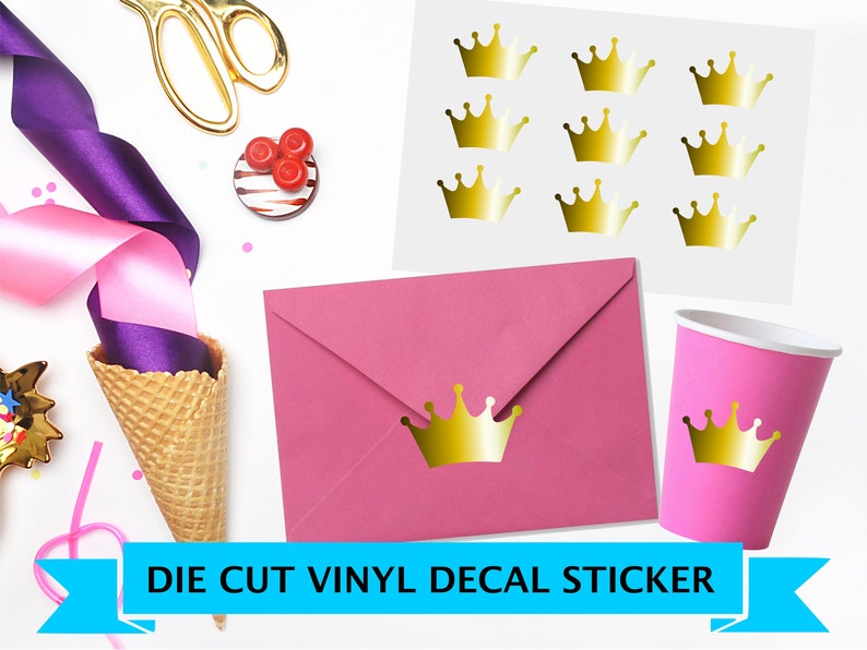 CROWN Sticker Pack Royal Theme Gold Crown Sticker Party | Etsy