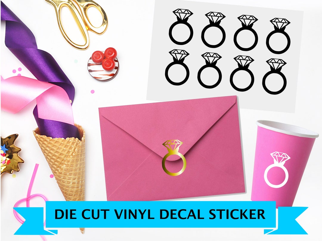 DIAMOND ENGAGEMENT RING Stickers, Bachelorette Party, Envelope Seals ...