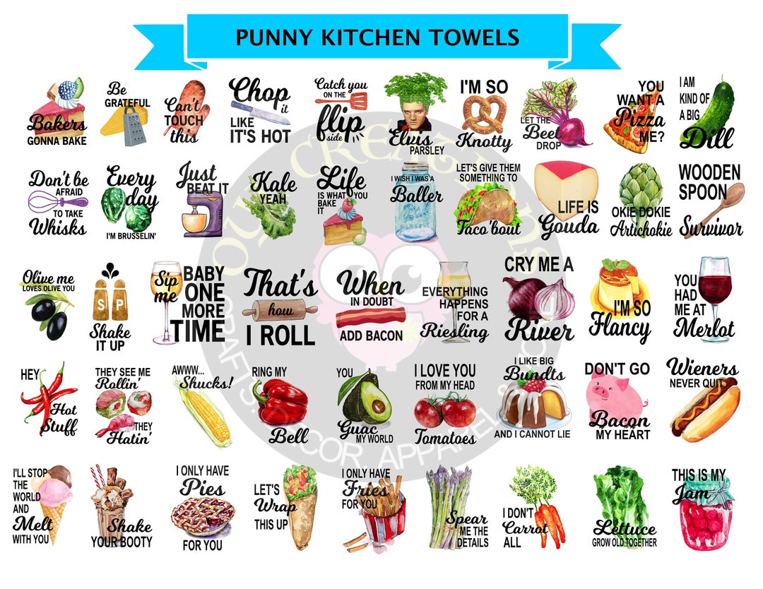 Punny Kitchen Towels, Christmas Gift, Gift for Chef, Gift for Baker ...