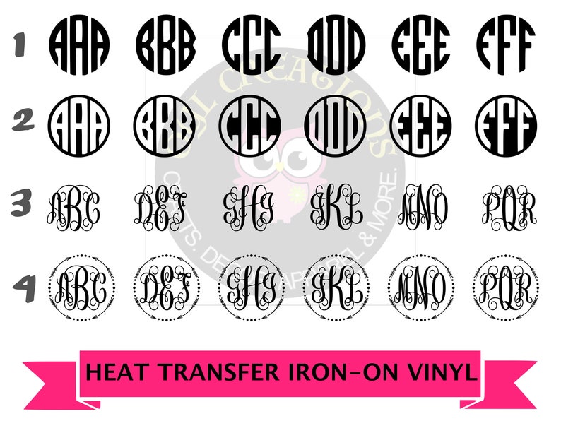 Monogram Iron On, Heat Transfer Vinyl, Iron on Letters, Monogram Decal ...