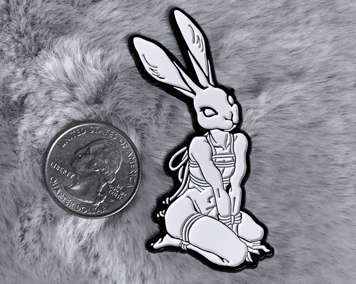 Rope Bunny Boy Bdsm Themed Kinky Enamel Pins - Etsy