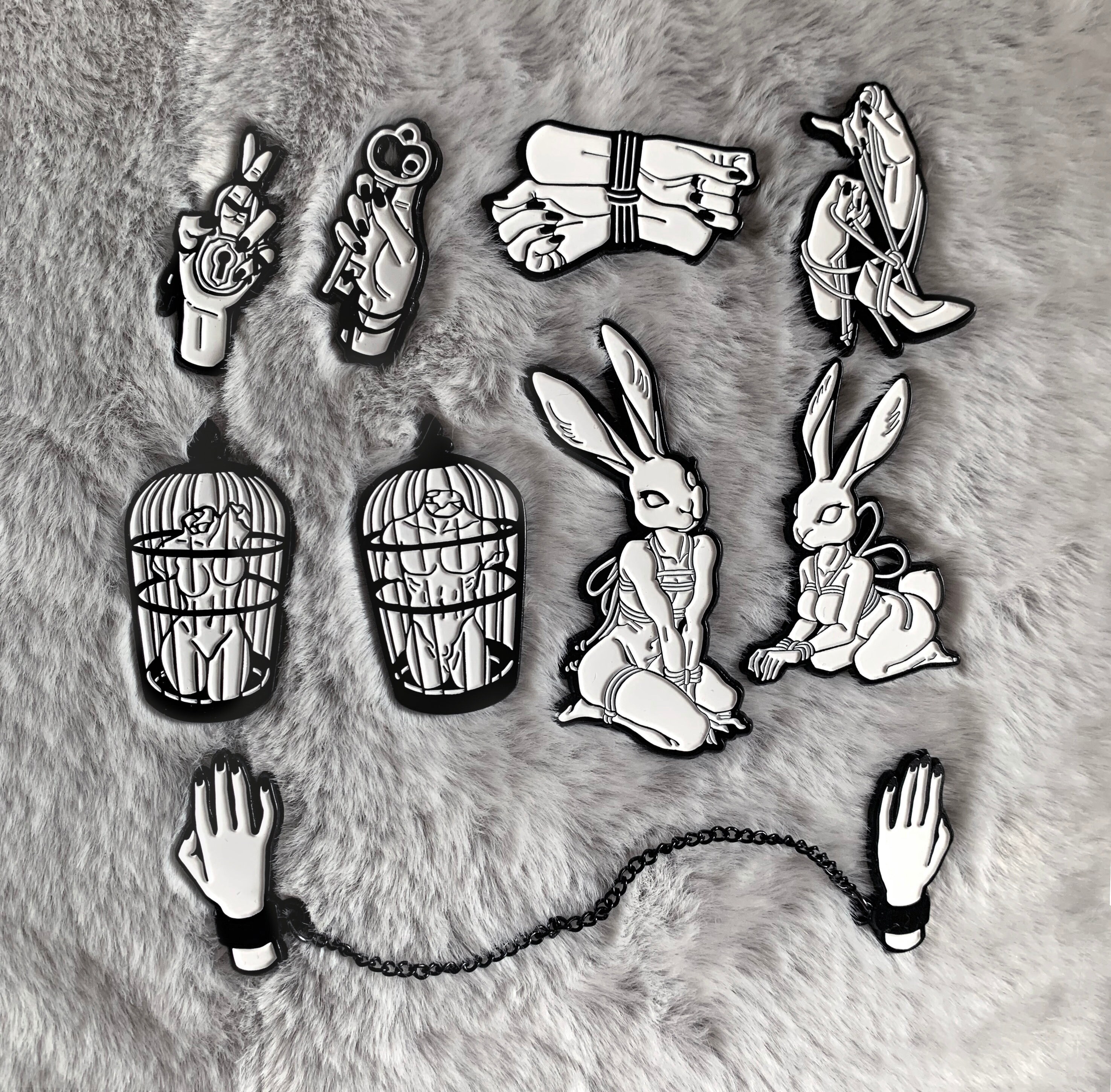 Hands Tied Bdsm Themed Kinky Enamel Pins - Etsy