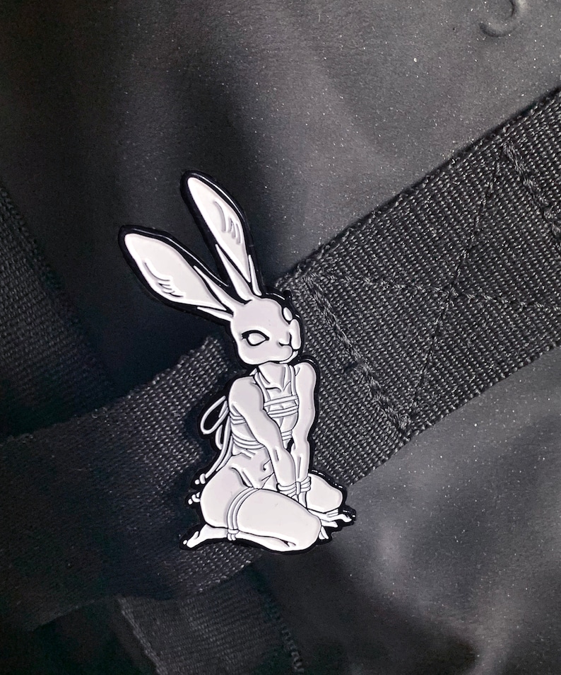 Rope Bunny Boy Bdsm Themed Kinky Enamel Pins - Etsy