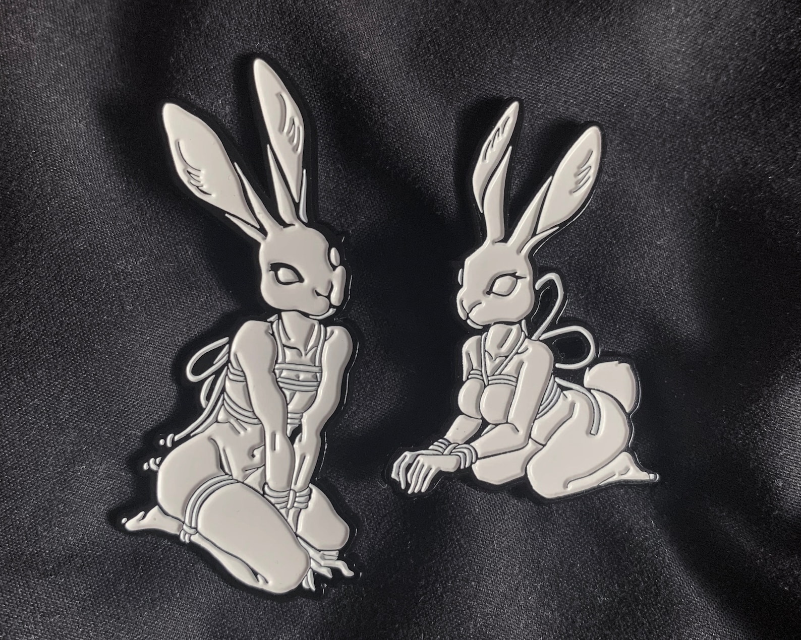 Rope Bunny Girl Bdsm Themed Kinky Enamel Pins - Etsy Singapore