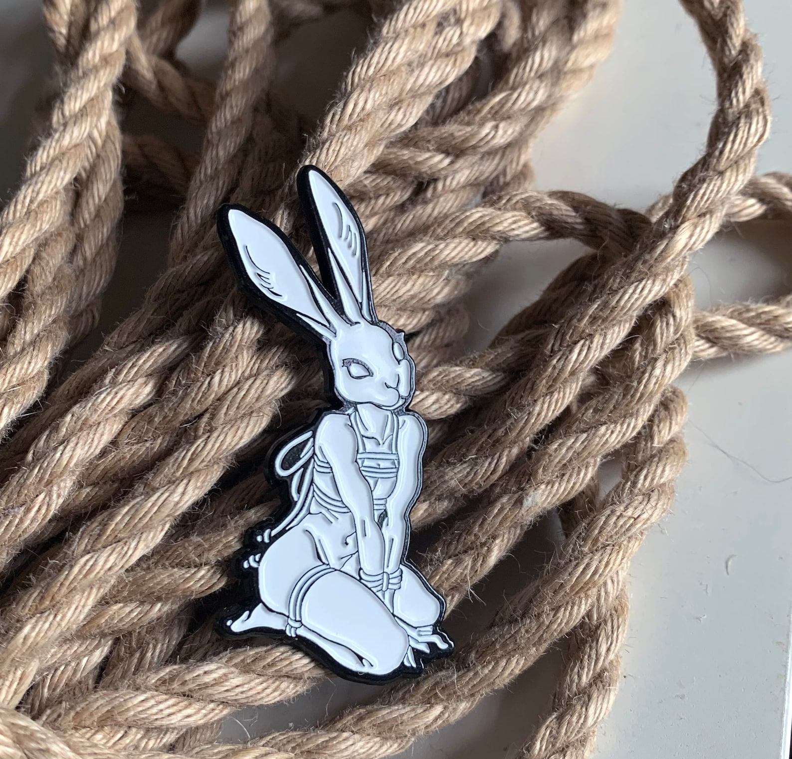 Rope Bunny Boy Bdsm Themed Kinky Enamel Pins - Etsy