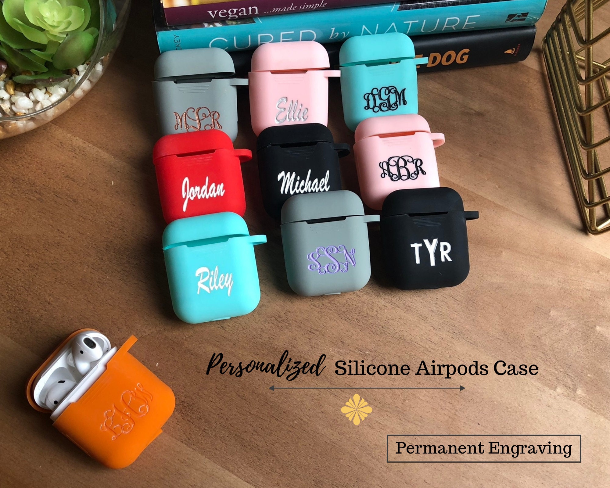 Personalized AirPod Case Keychain MonogramAirPod Case | Etsy