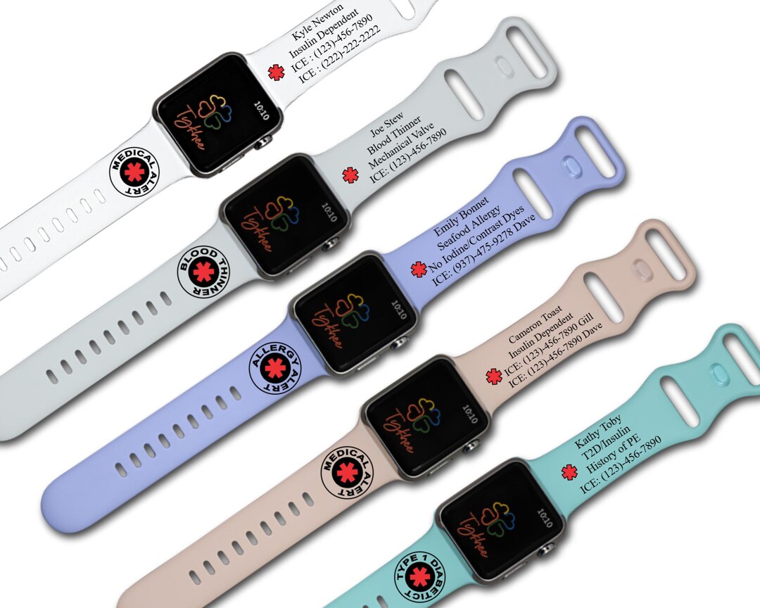 Medical Alert Apple Watch Band, Medical Alert Watch Band, Type 1 ...