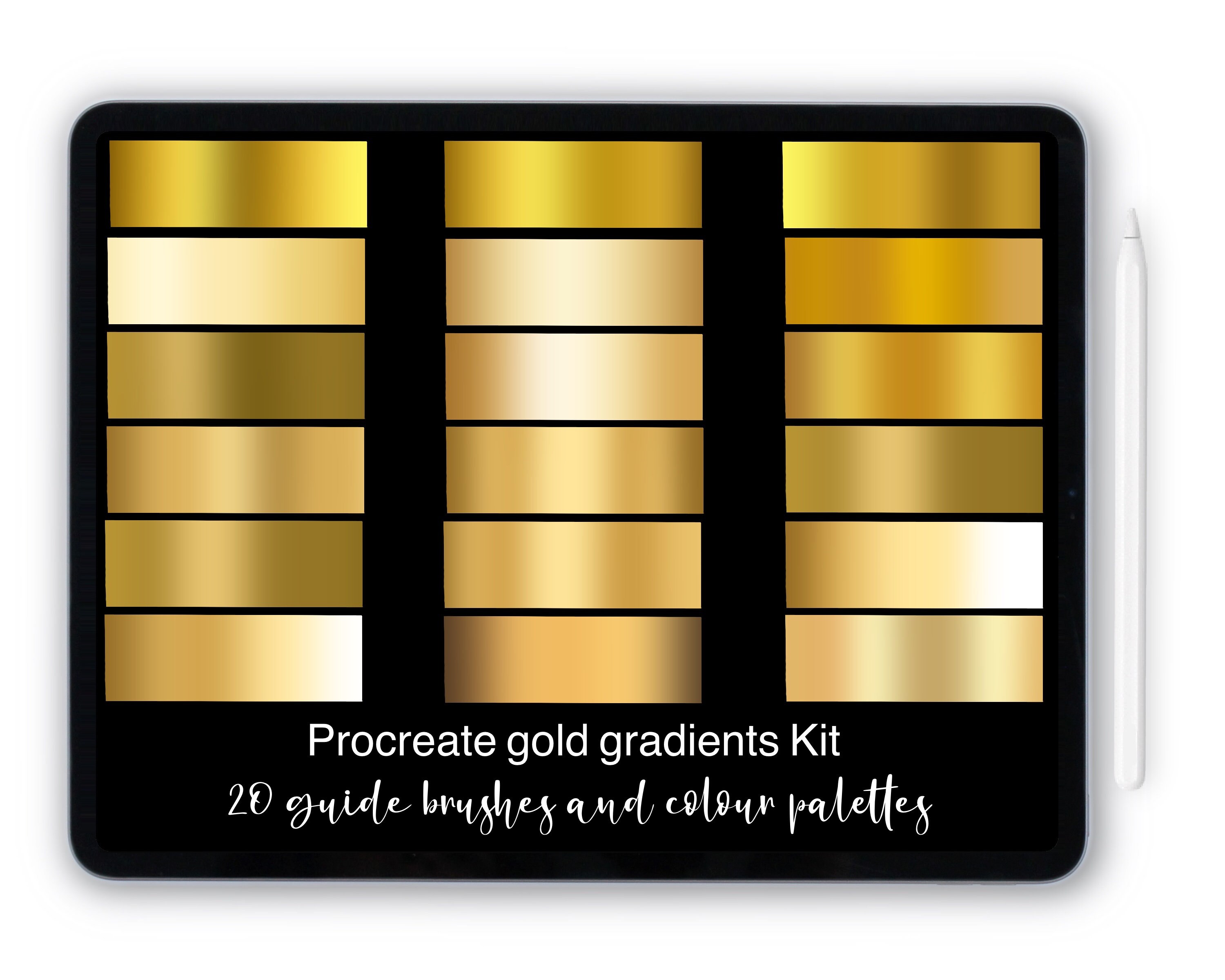 Procreate Gold Gradient Brushes and Palettes - Etsy