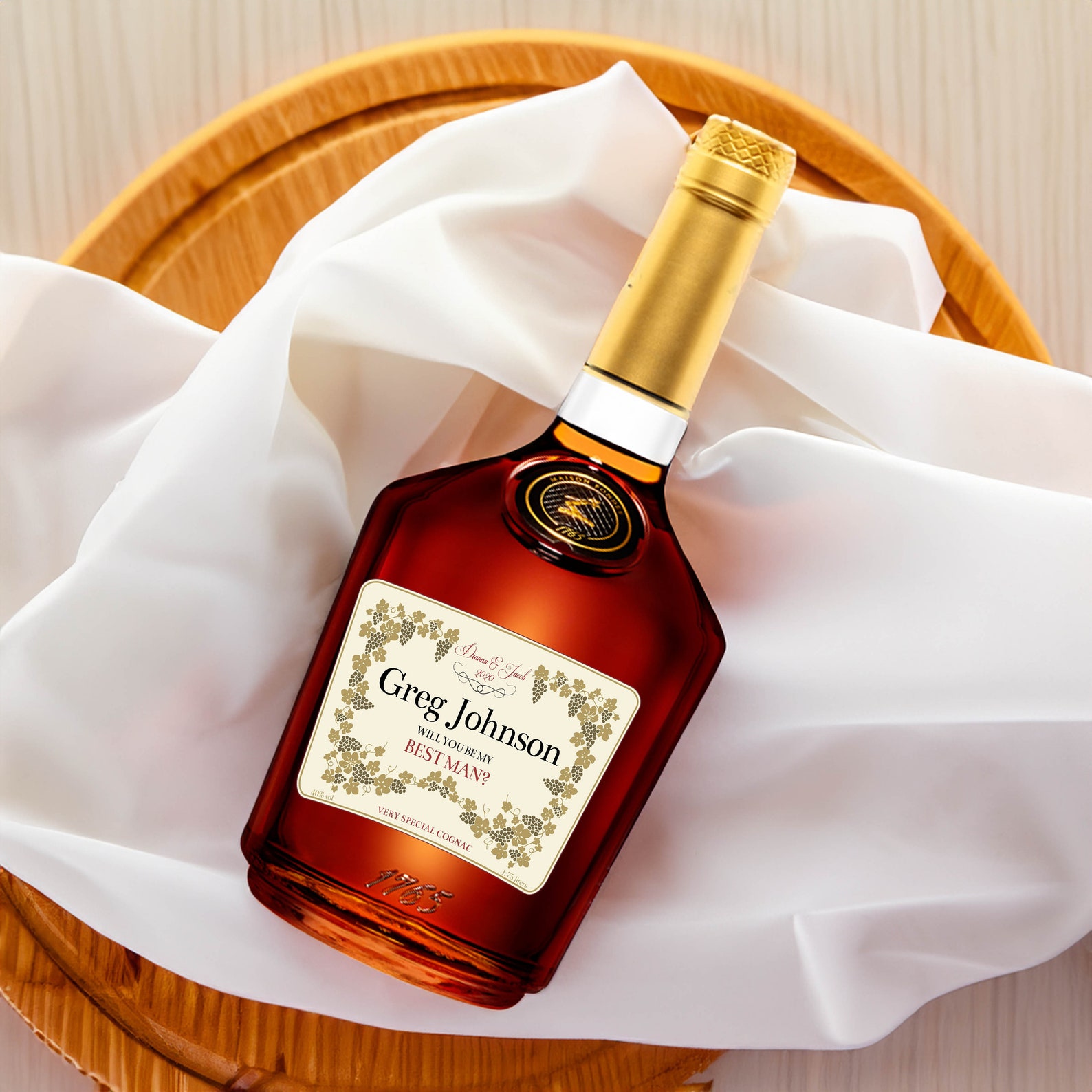 Cognac Labels Personalized Liquor Bottle Labels for Groomsmen Proposal ...