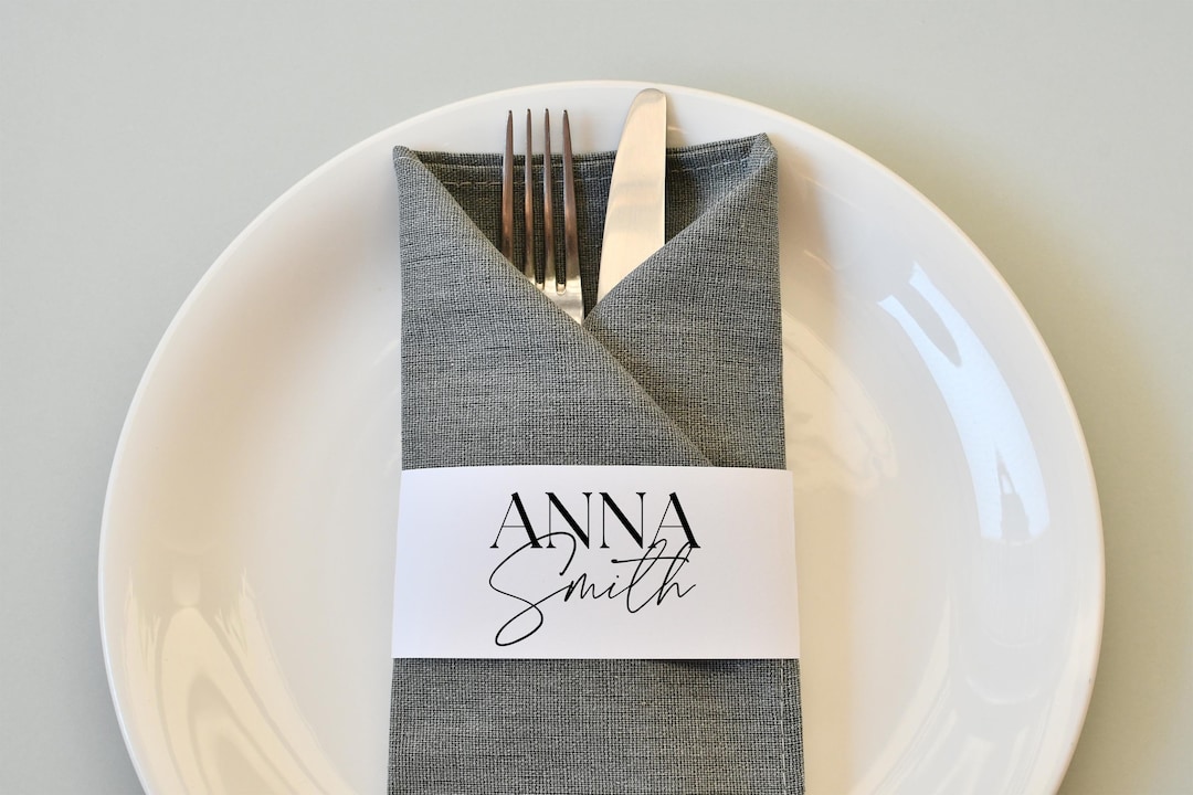 20 Napkin Belly Bands | Wedding Name Wrap Around | Personalized Napkin ...