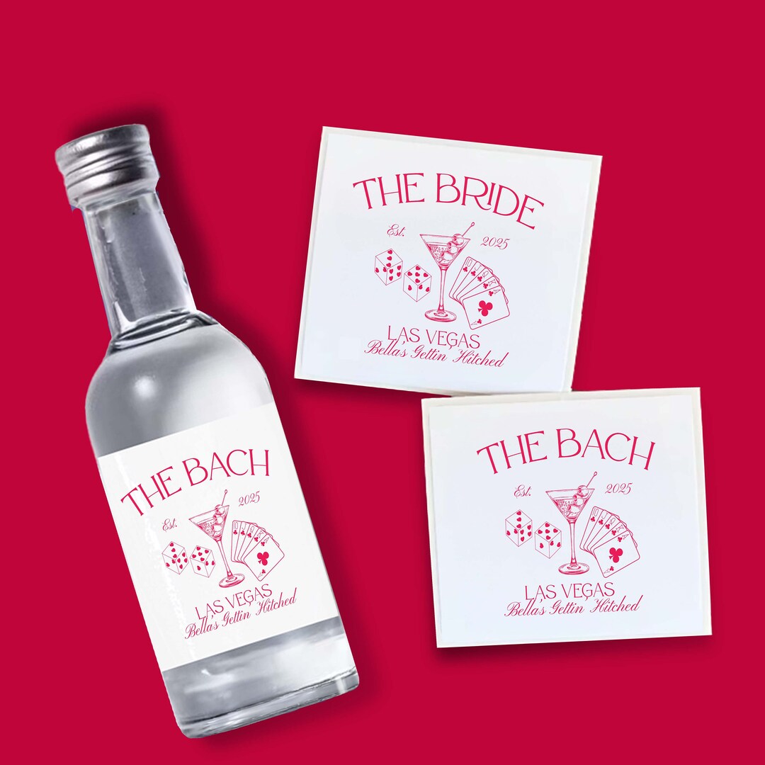 Set of 12 Bottle Labels | Bachelorette Party Favors | Mini Shot Labels ...