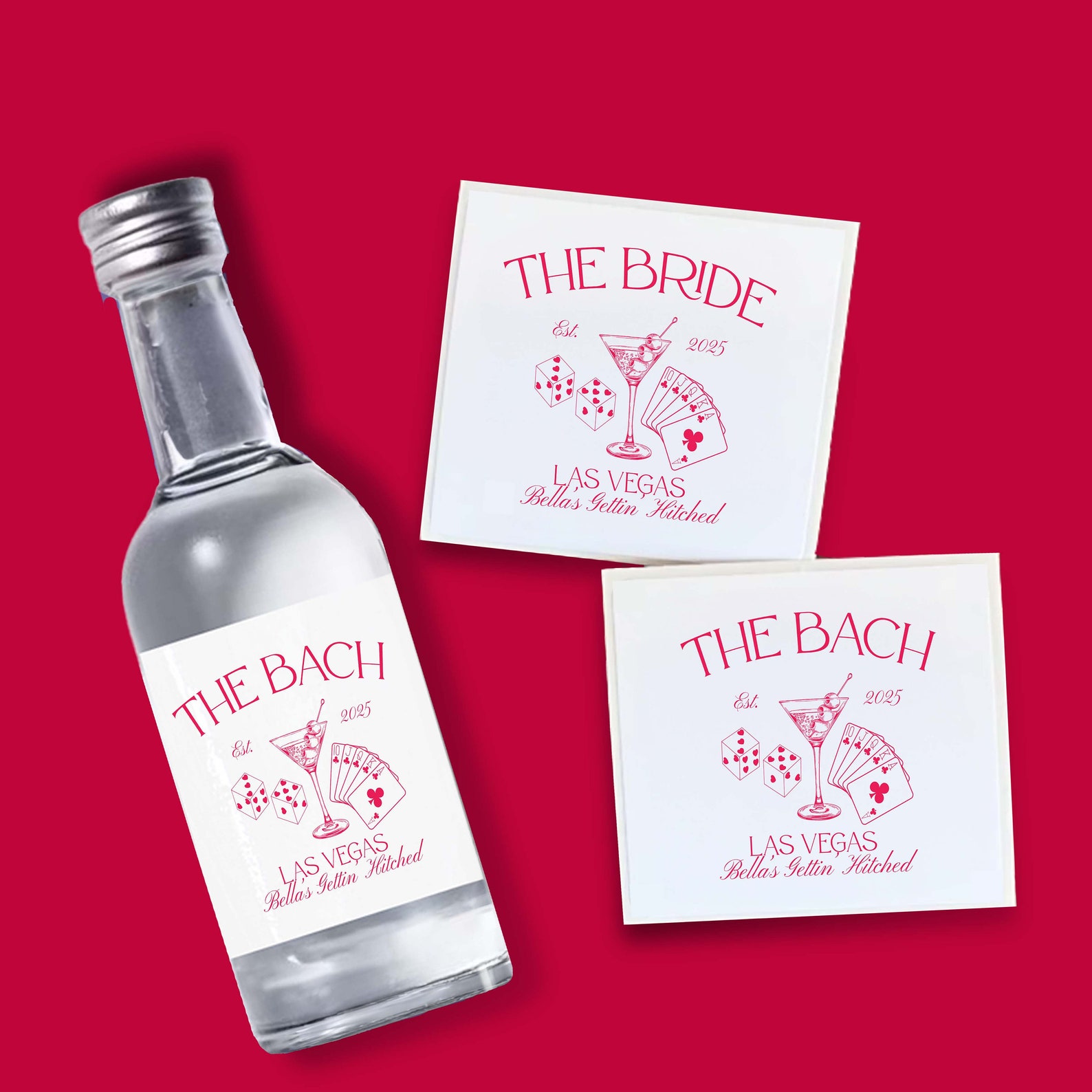 Set of 12 Bottle Labels Bachelorette Party Favors Mini Shot Labels Gift ...