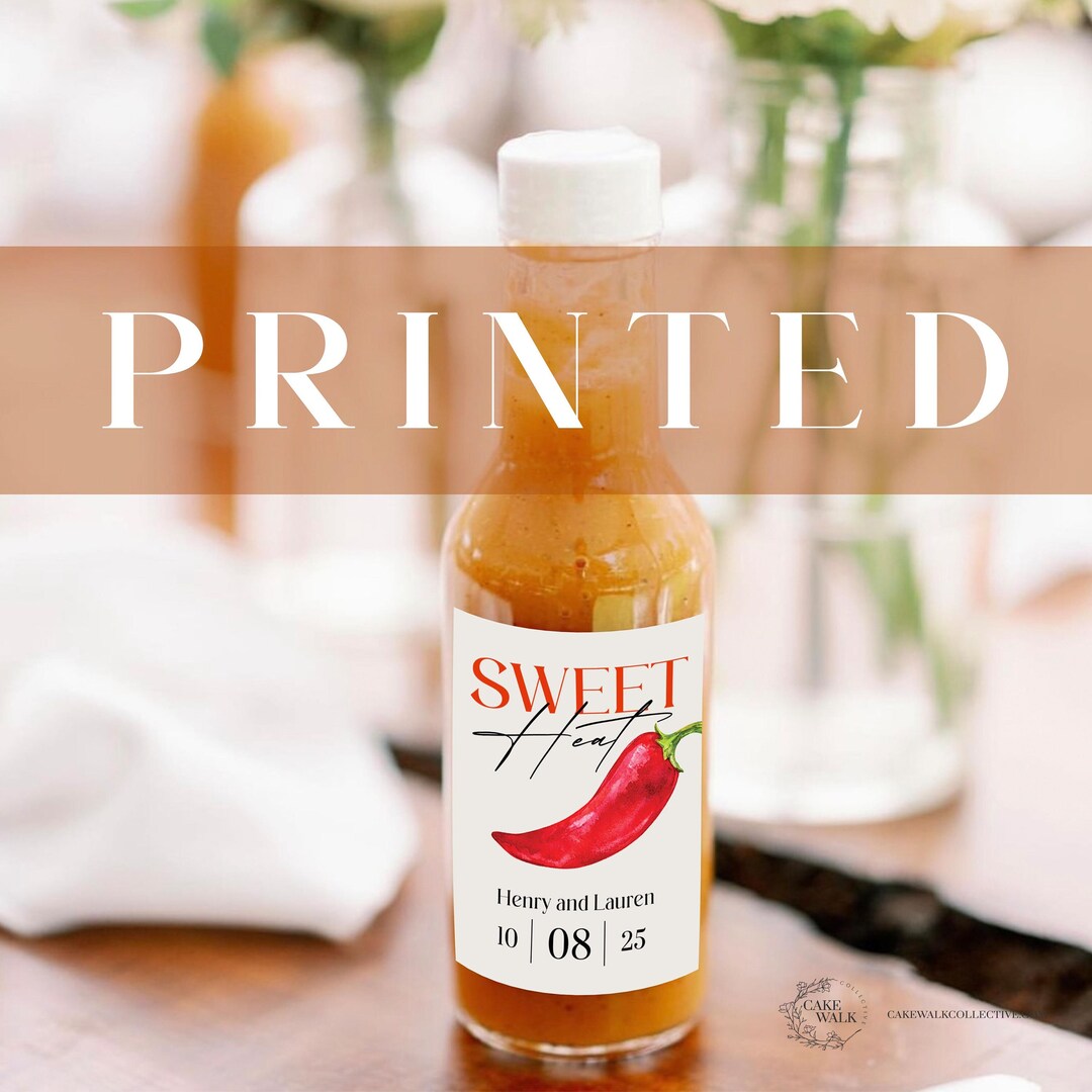 PRINTED Sheet of 6 Hot Sauce Label Bottle Label Personalized Label Hot ...