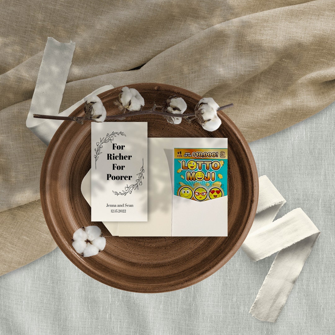 Sold in Sets of 10, for Richer for Poorer Lottery Card Holder Favors ...