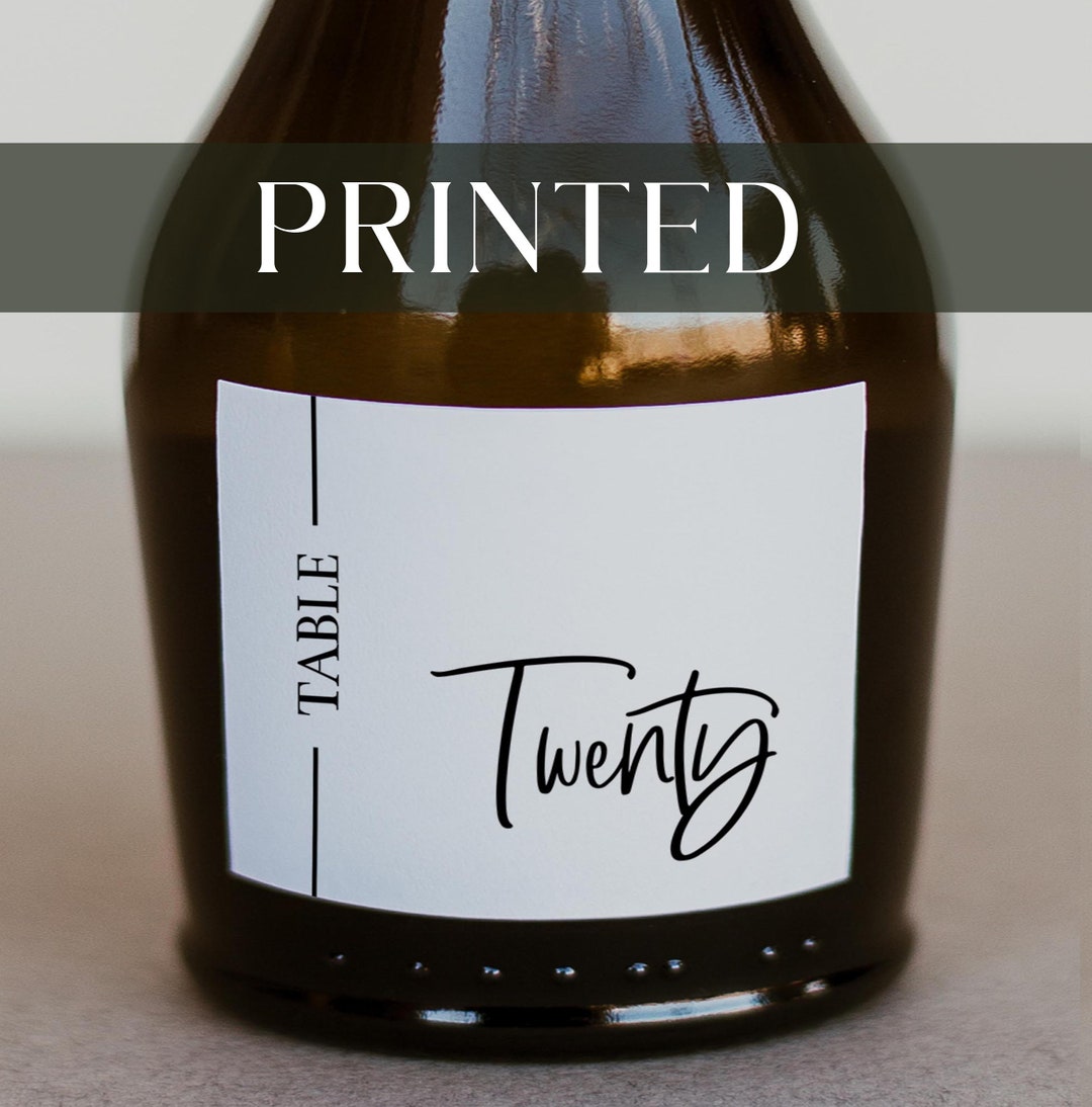 PRINTED Table Numbers for Champagne Bottles | Table Décor | Custom ...