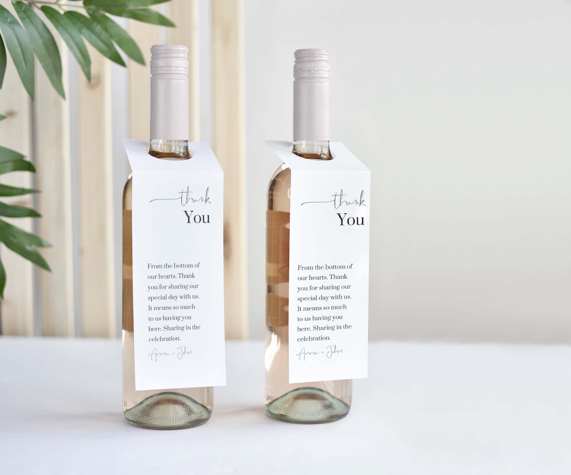 PRINTED Wine and Champagne Hang Tags | Wine Bottle Tag | Guest Gifts ...