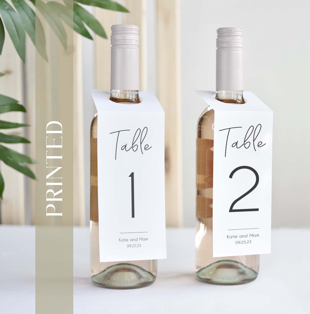 PRINTED Sold in Sets of 5 Wine and Champagne Hang Tags | Table Number ...