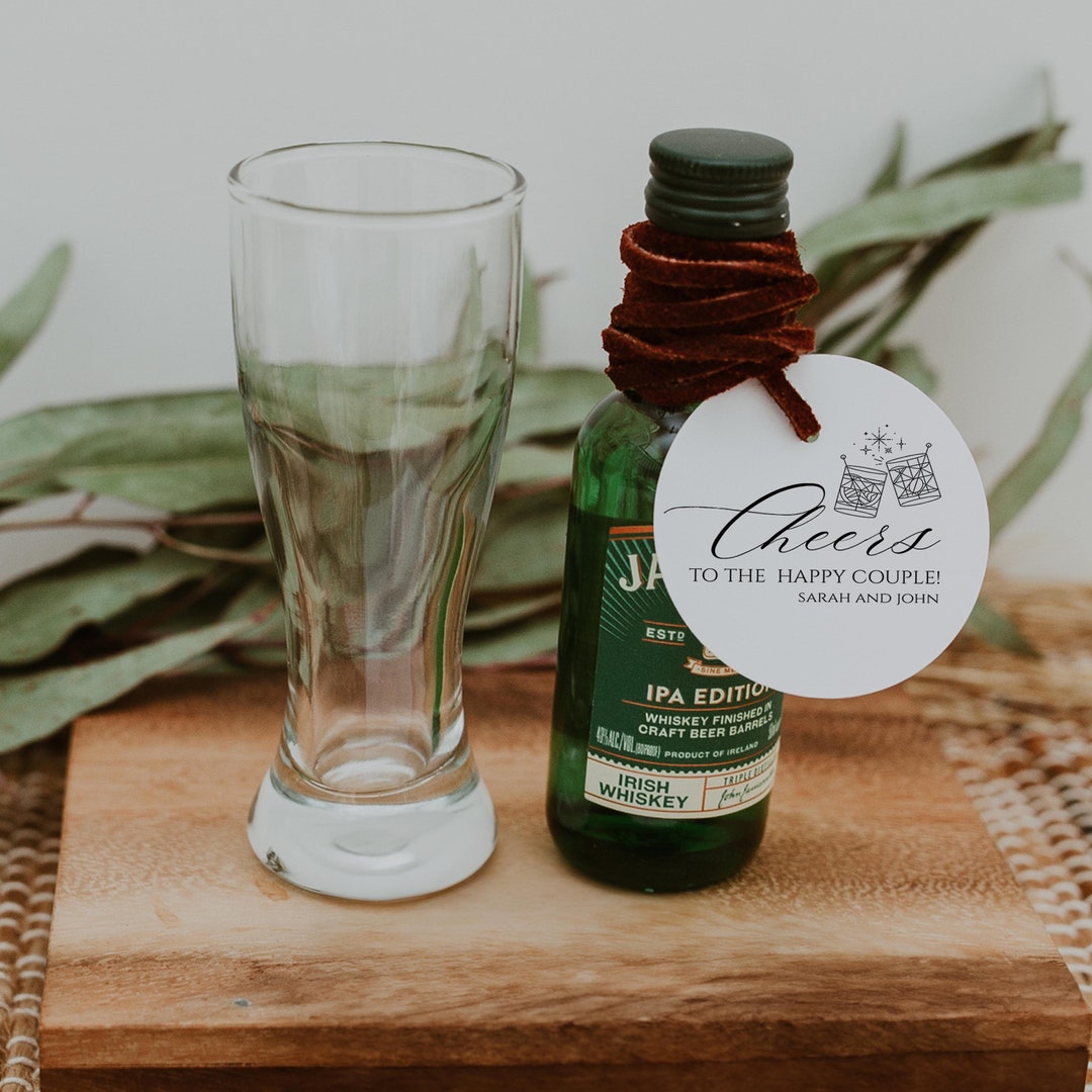 Set of 25 PRINTED Drink Tags | Mini Bottle Tags | Wedding Favors Hang ...