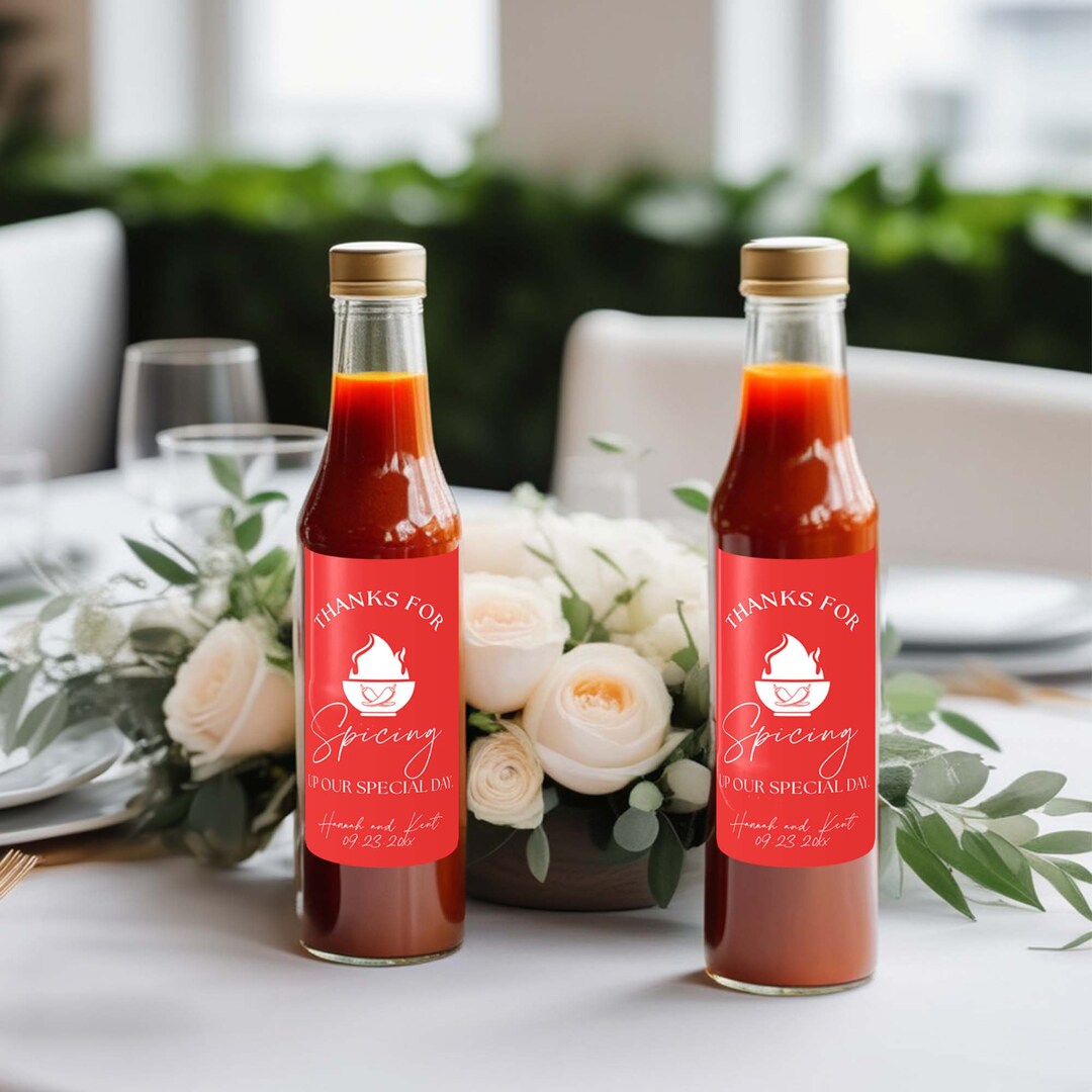 Set of 24 Hot Sauce Labels Bottle Labels Custom Labels Stickers ...