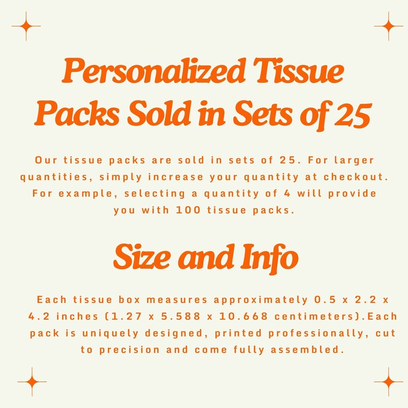 Set of 25 Personalized Tissue Packs Wedding Favors Ceremony Wedding ...