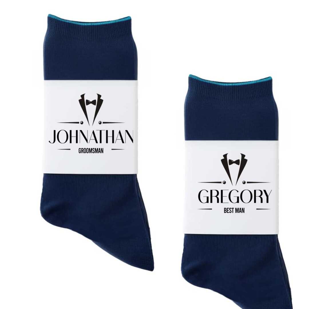 Set of 6 Sock Labels | Groomsman Gifts | Best Man Socks | Custom Sock ...