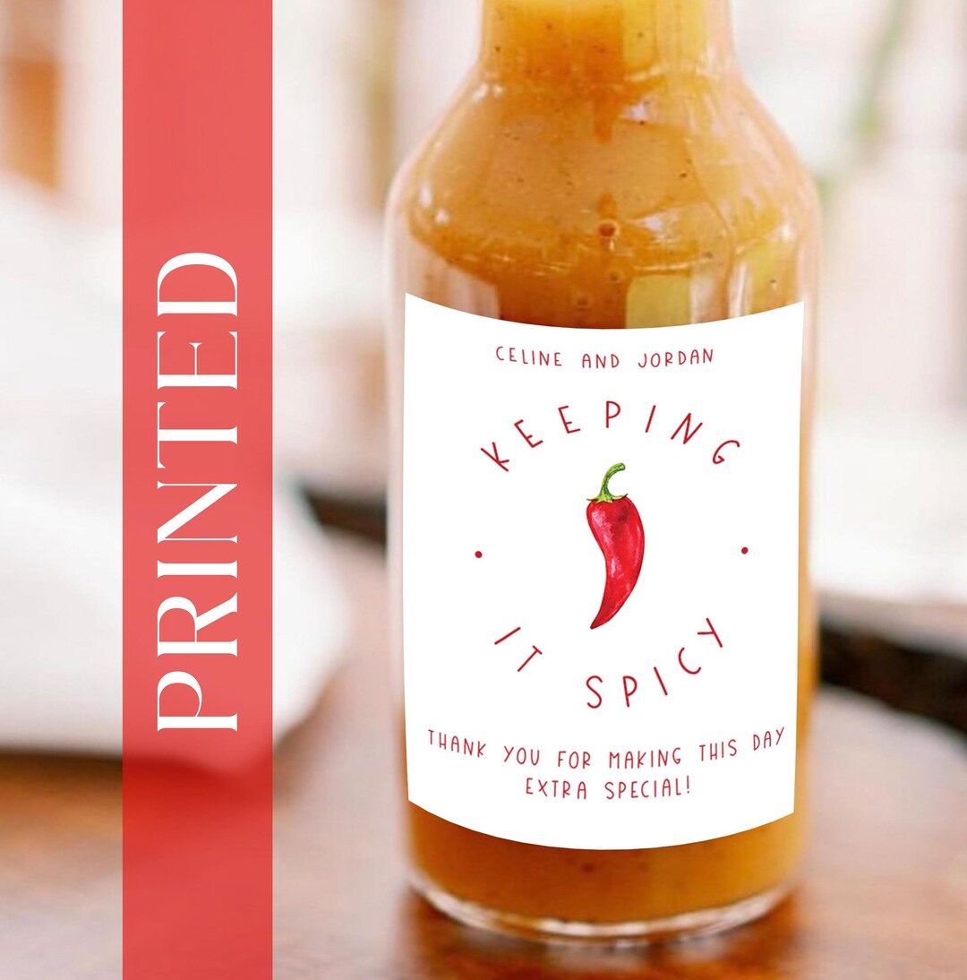 PRINTED Sheet of 6 Hot Sauce Label Bottle Label Personalized Label Hot ...