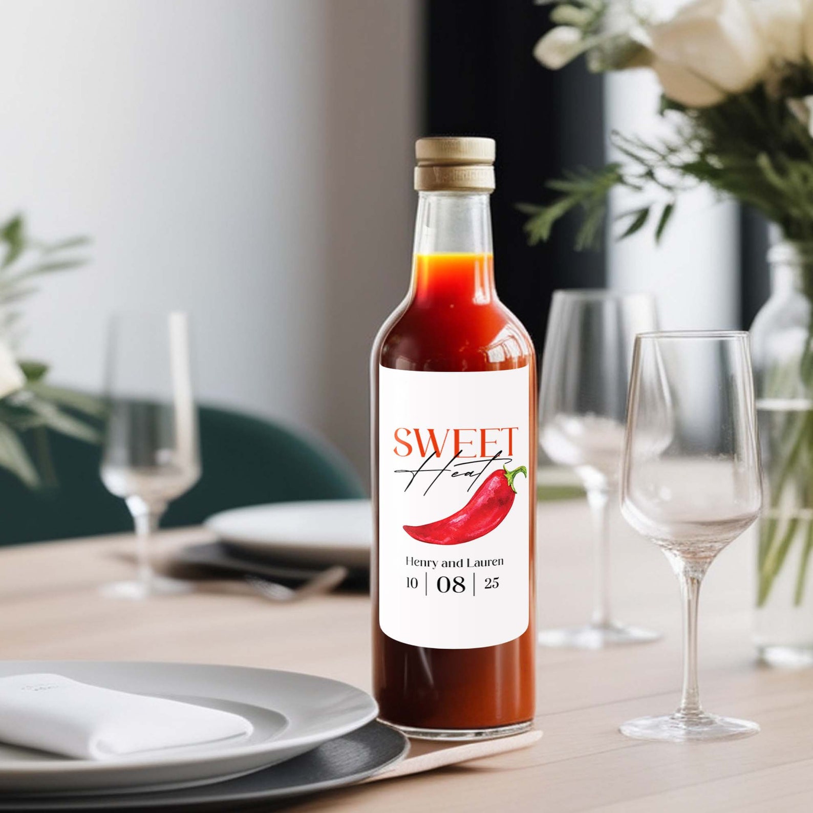 Set of 24 Hot Sauce Labels| Bottle Labels | Custom Labels Stickers ...
