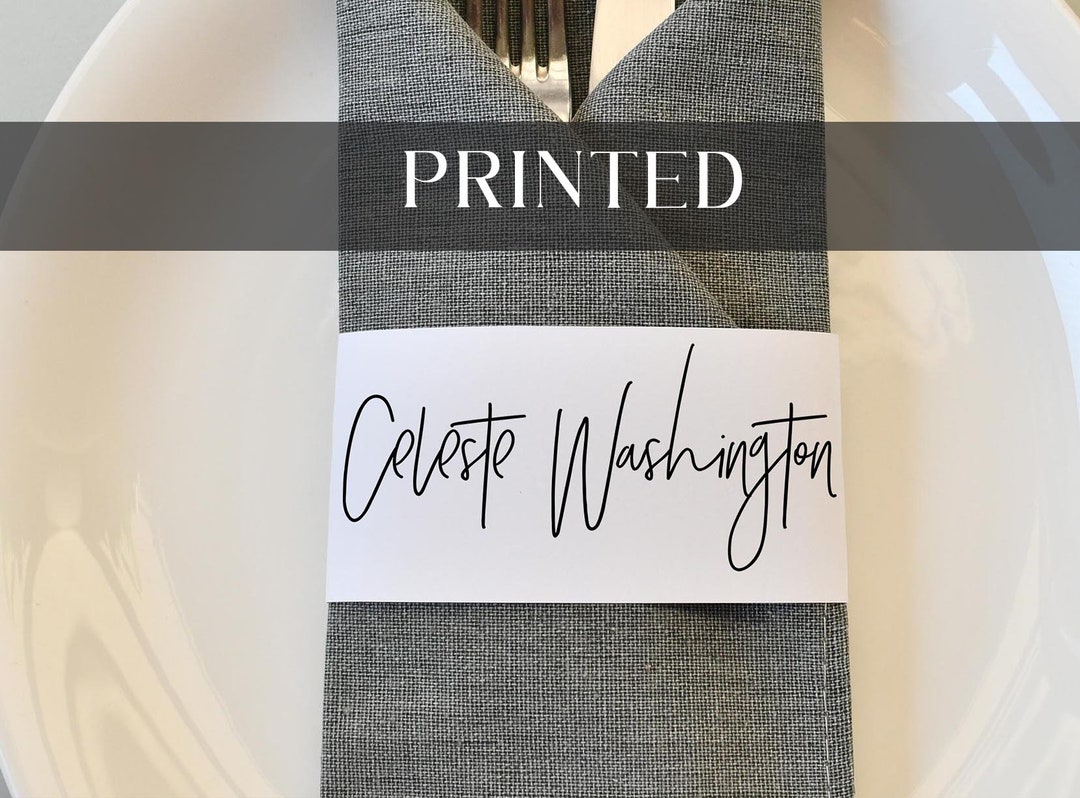 Napkin Belly Bands Wedding Name Wrap Around Personalized - Etsy