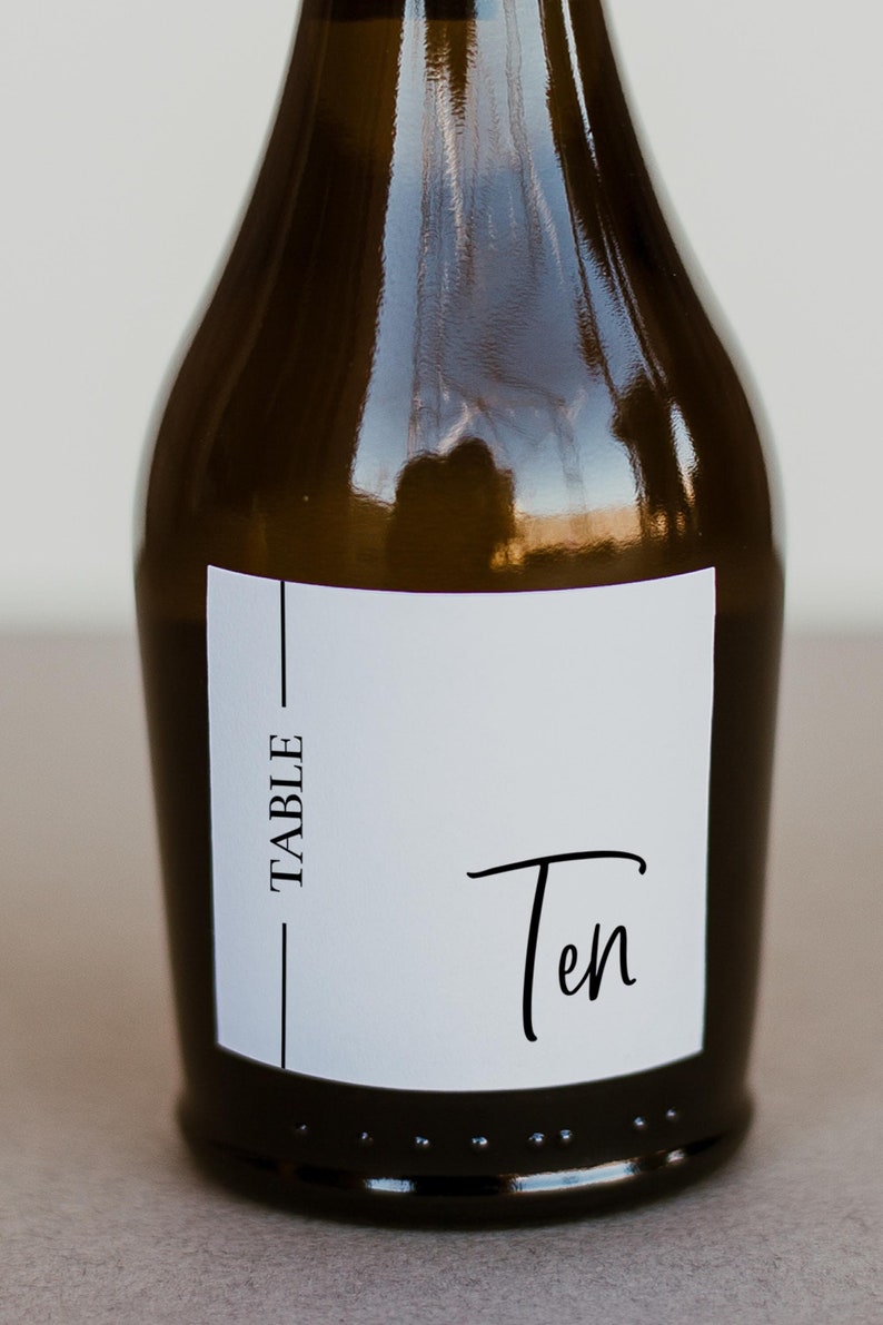 PRINTED Table Numbers for Champagne Bottles | Table Décor | Custom ...