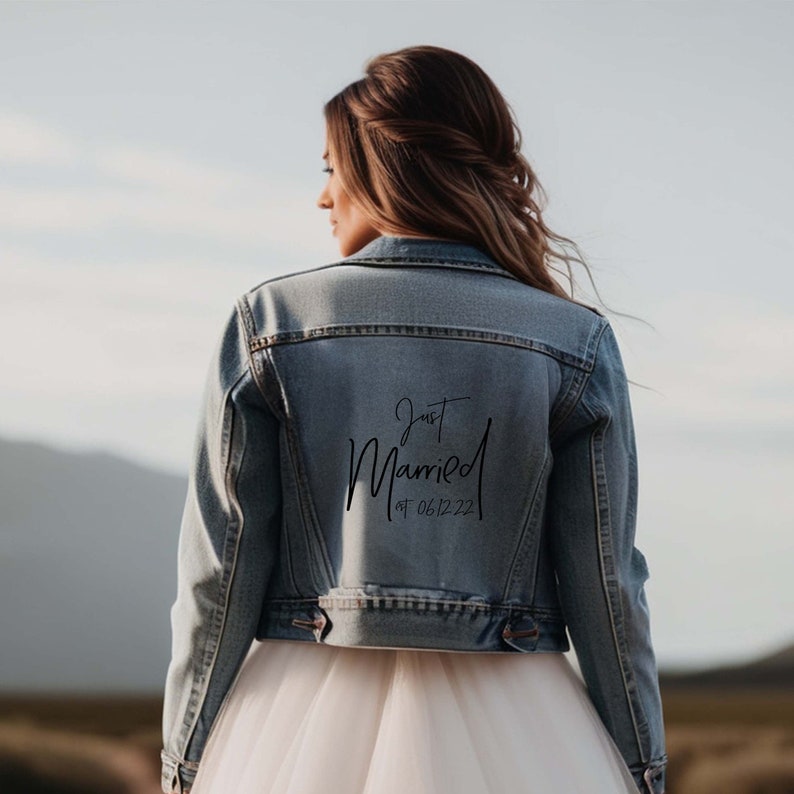 Iron on Jacket Decal Permanent Vinyl Decals for Denim or Leather Bride ...