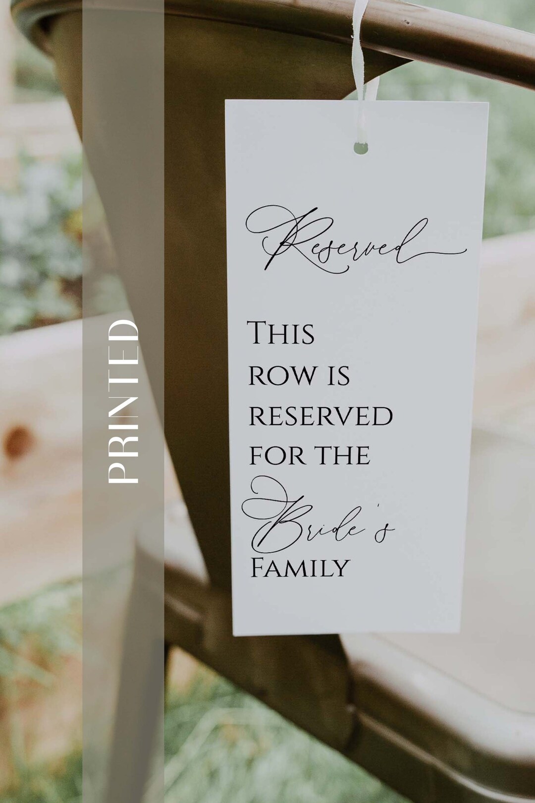 PRINTED Reserved Wedding Chair Tag Seating Tag Chair Tag - Etsy UK