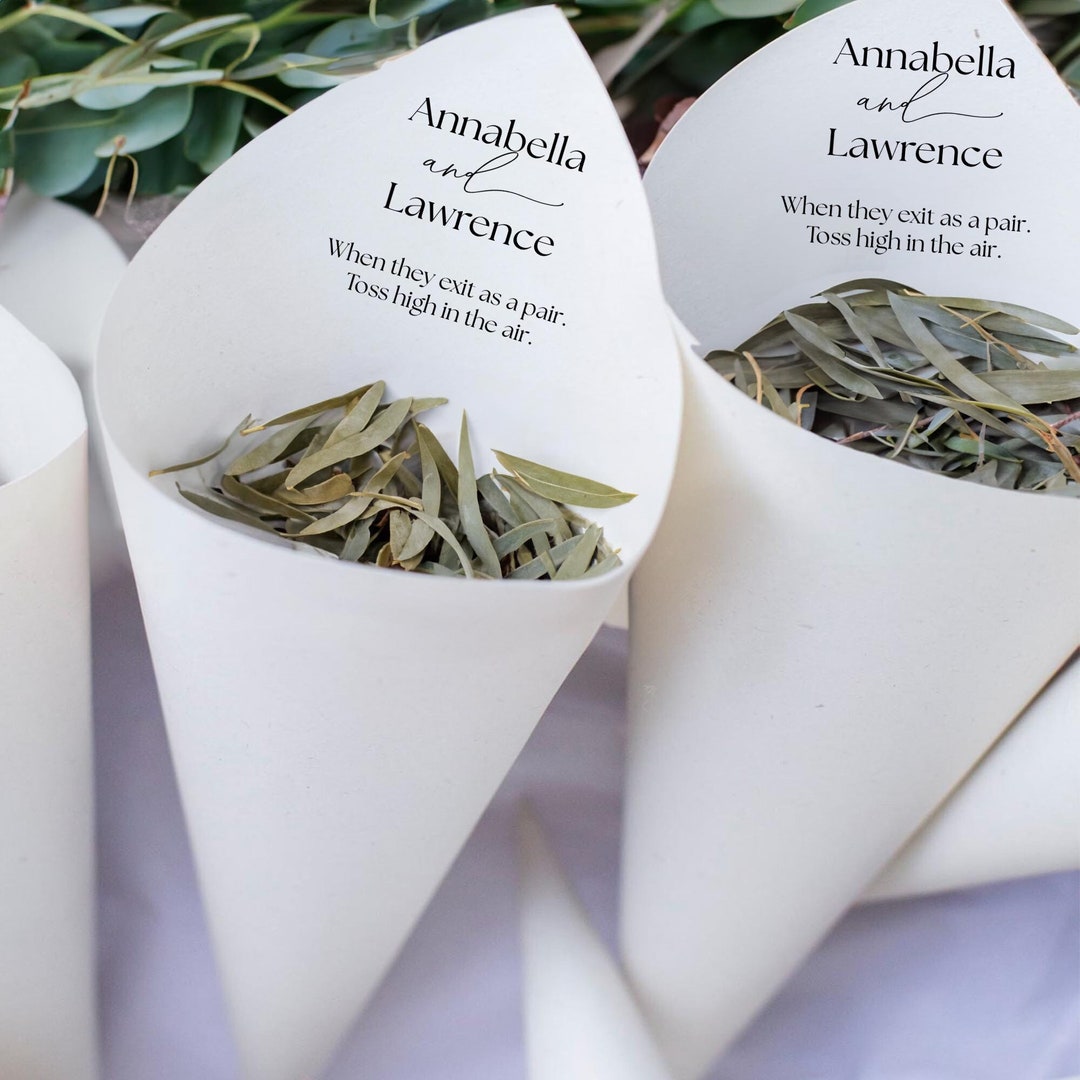 Set of 20 Personalized Petal Cones | Paper Cone | Wedding Toss ...