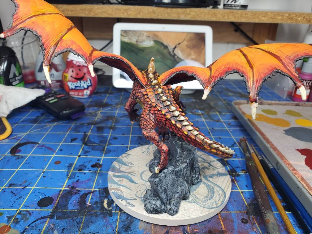 Giant Red Dragon Perfect for Your Tabletop Dnd, Pathfinder or Other ...