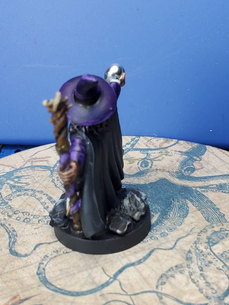 Hand painted metal wizard mini | Etsy