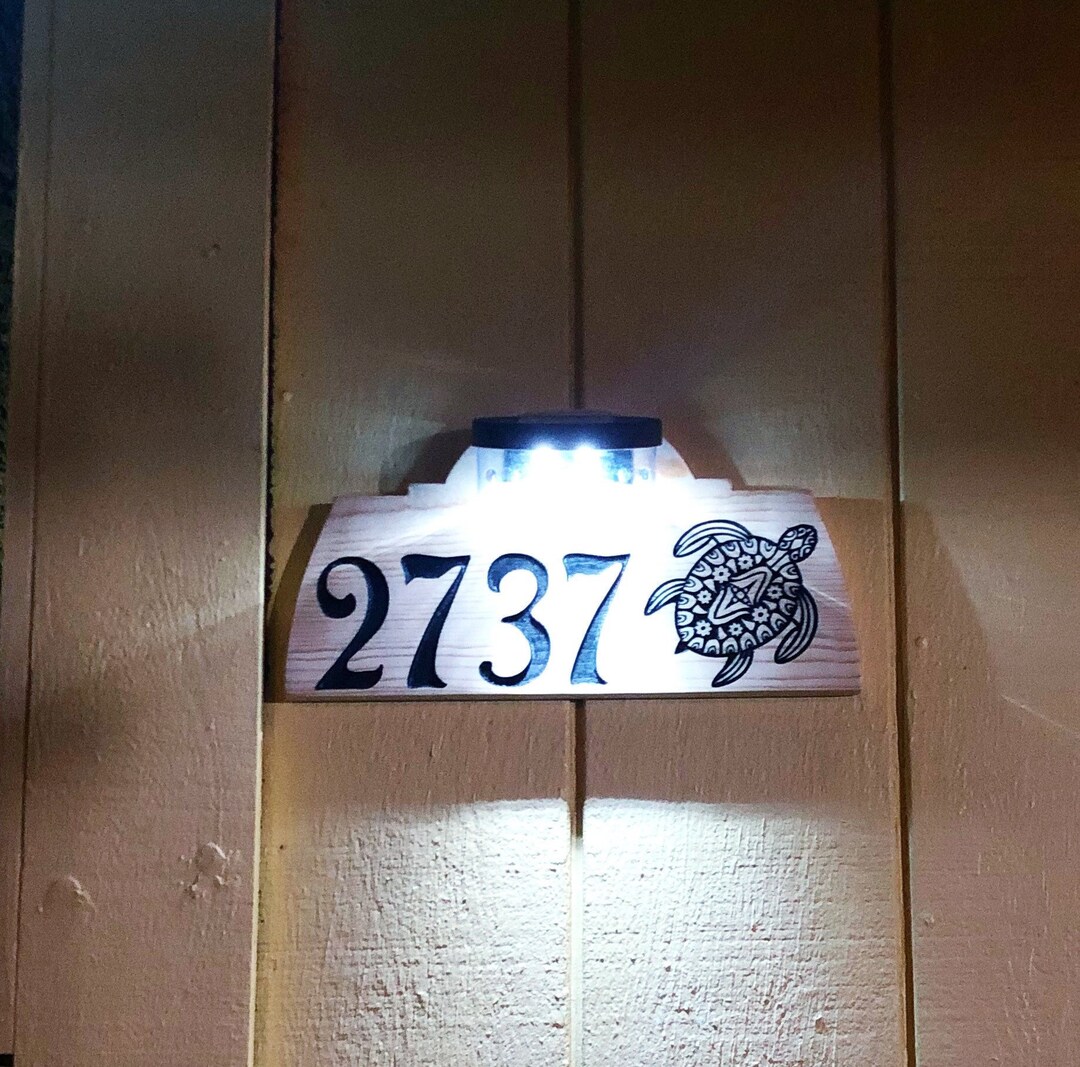 Lighted Address Sign, Carved Address Sign, Solar Address Sign. - Etsy