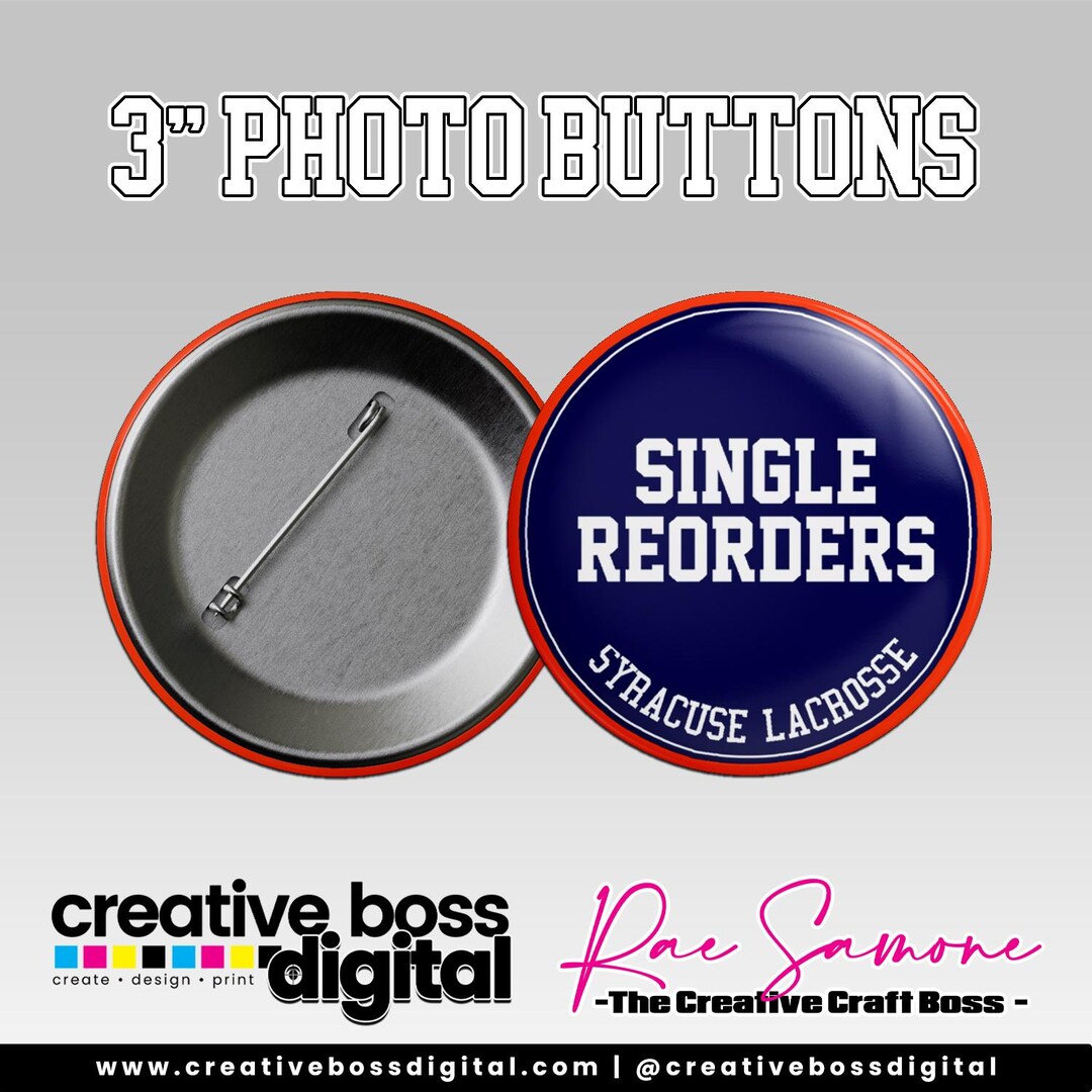 Sports Team Replacement Buttons - Custom 3" Button Reorder With Player ...