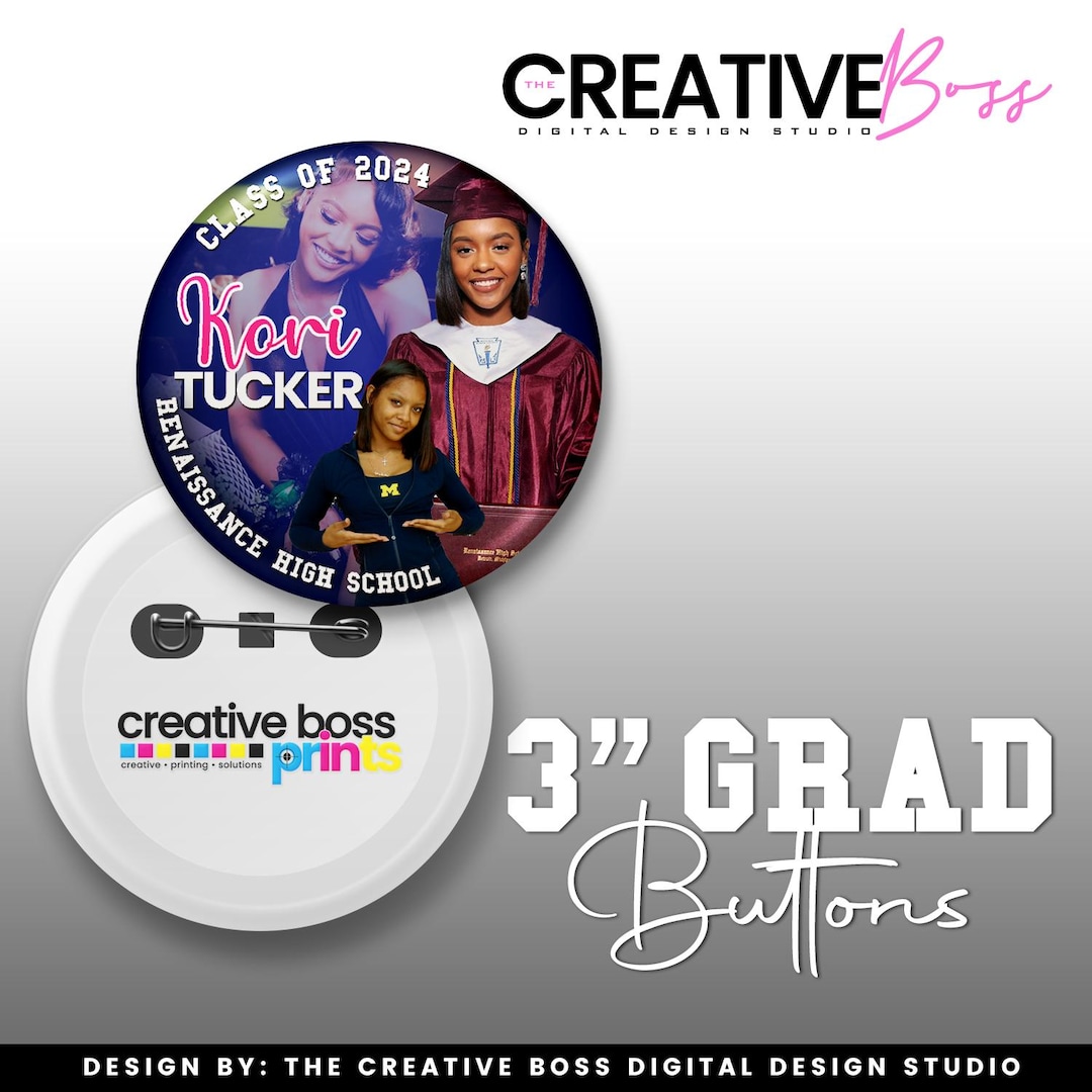 Custom Grad Buttons Photo Buttons for Graduation, Bachelorette, 21st ...