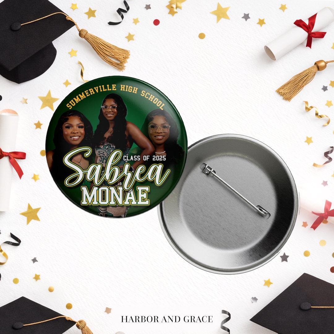 Personalized Graduation Photo Buttons (3”) – Custom Party Favors ...