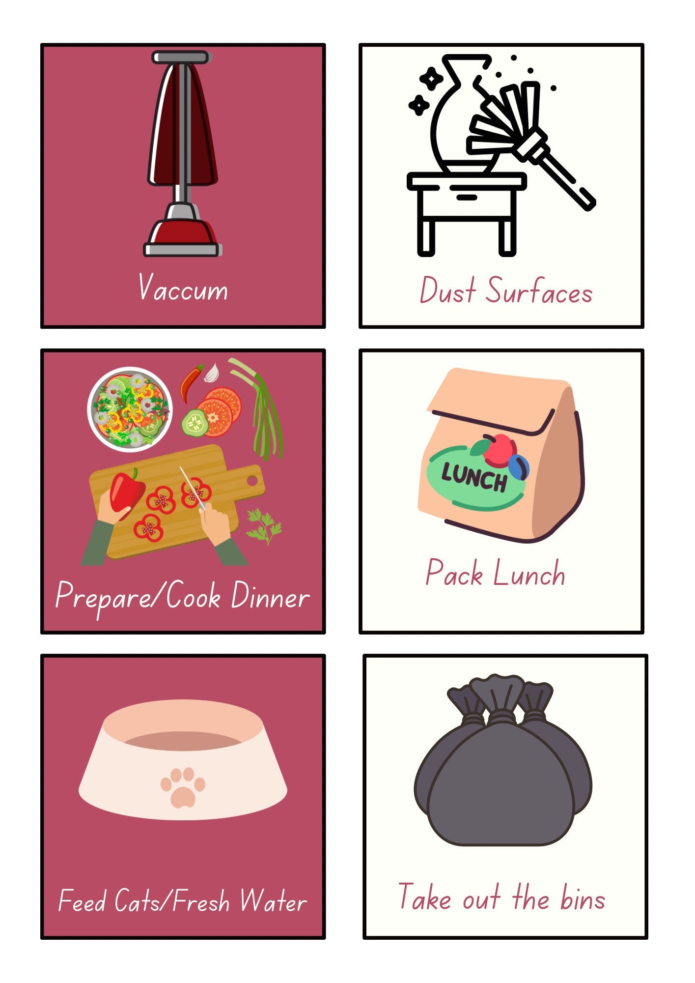 ADHD Visual Timetable for Adults - Etsy