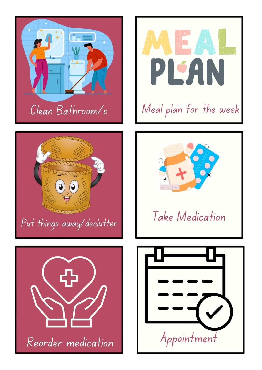 ADHD Visual Timetable for Adults - Etsy