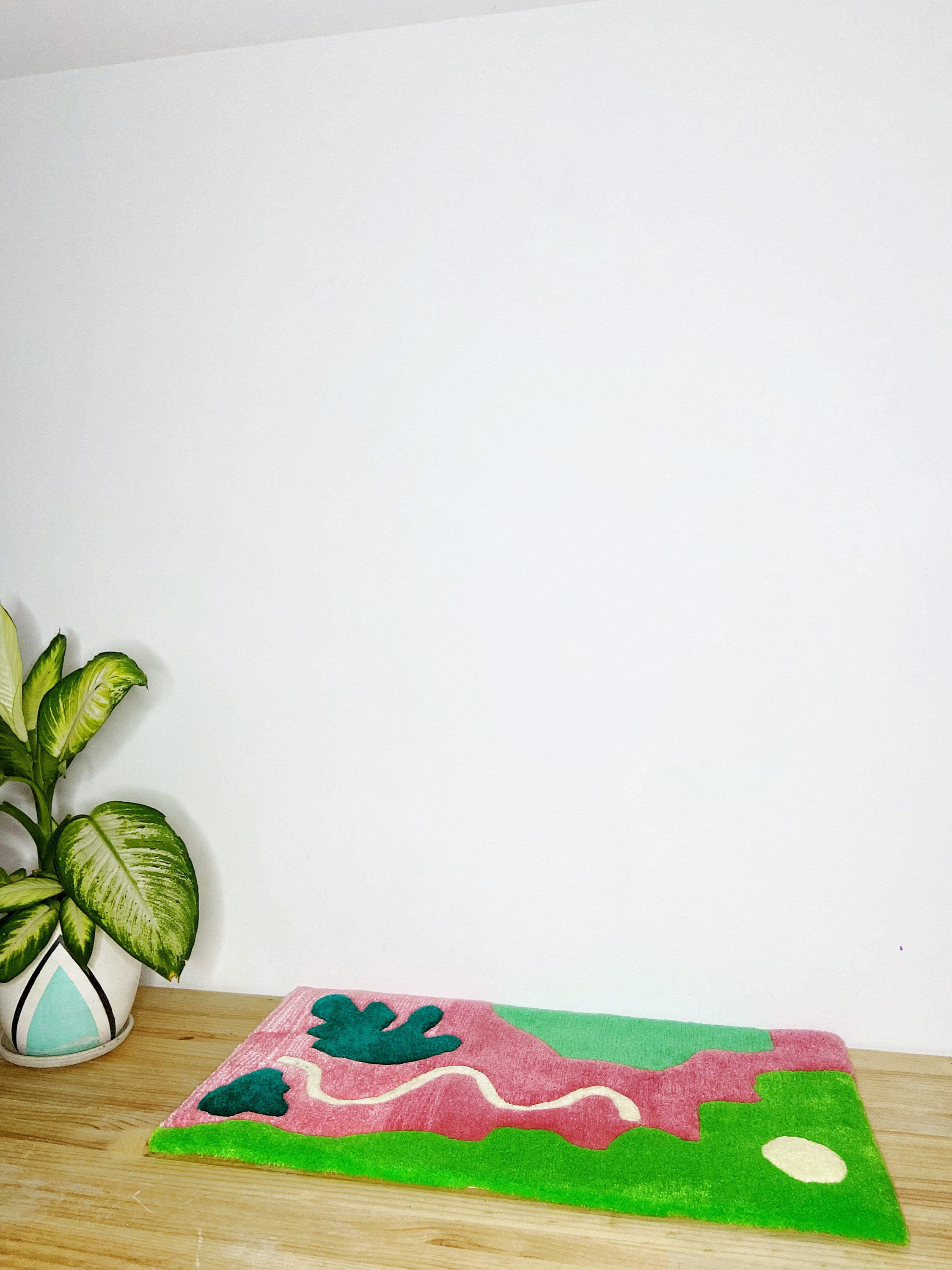 One-of-a-kind Abstract Handmade Tufted Rug: 3D Colorful Contemporary ...