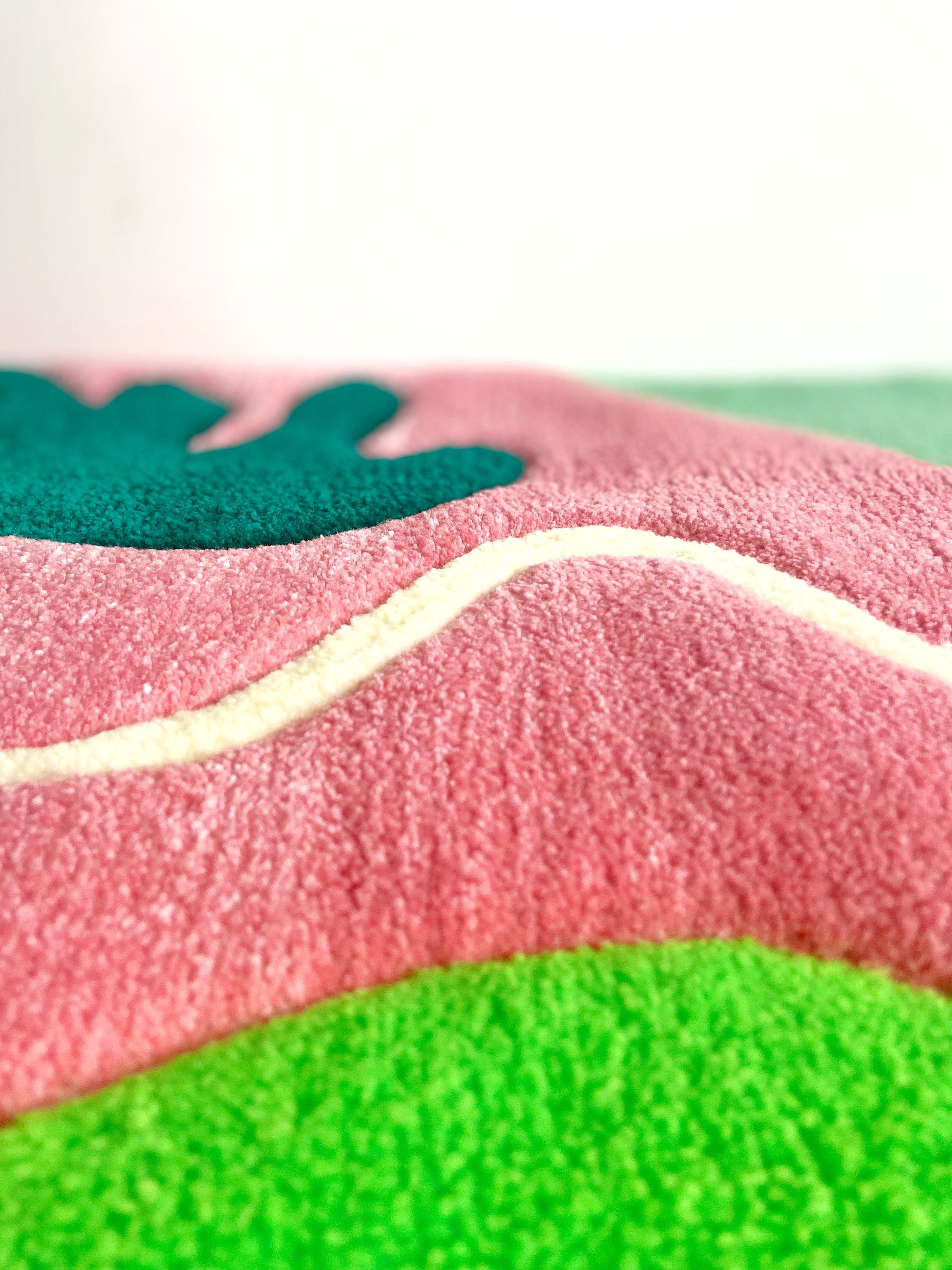 One-of-a-kind Abstract Handmade Tufted Rug: 3D Colorful Contemporary ...