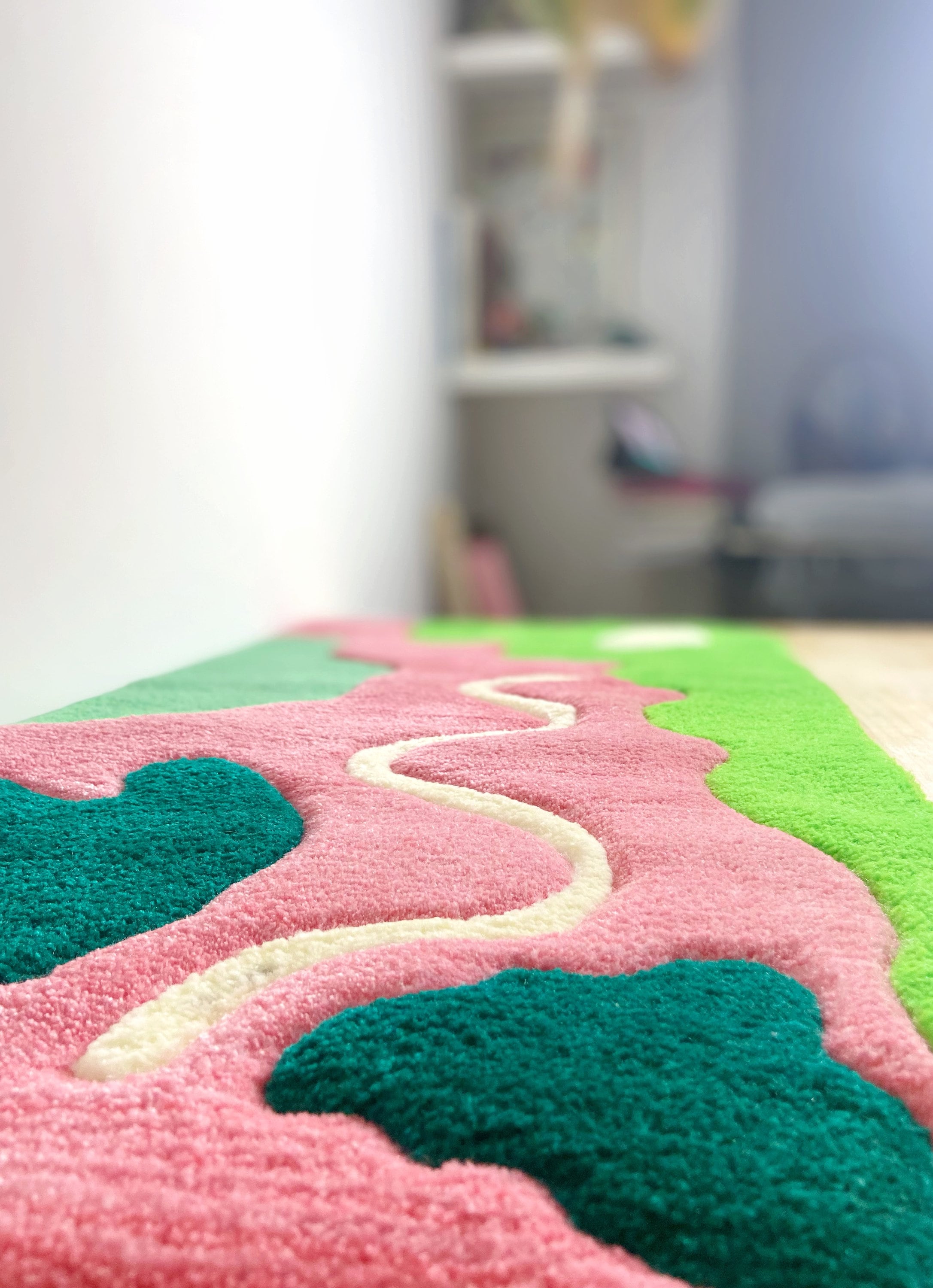 One-of-a-kind Abstract Handmade Tufted Rug: 3D Colorful Contemporary ...