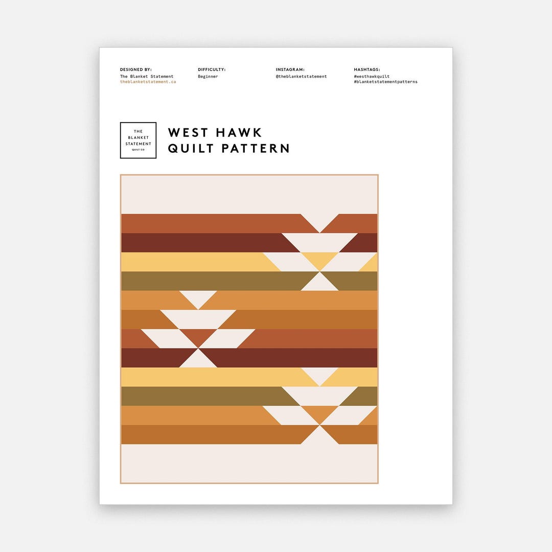 West Hawk Quilt Pattern PDF Download - Etsy