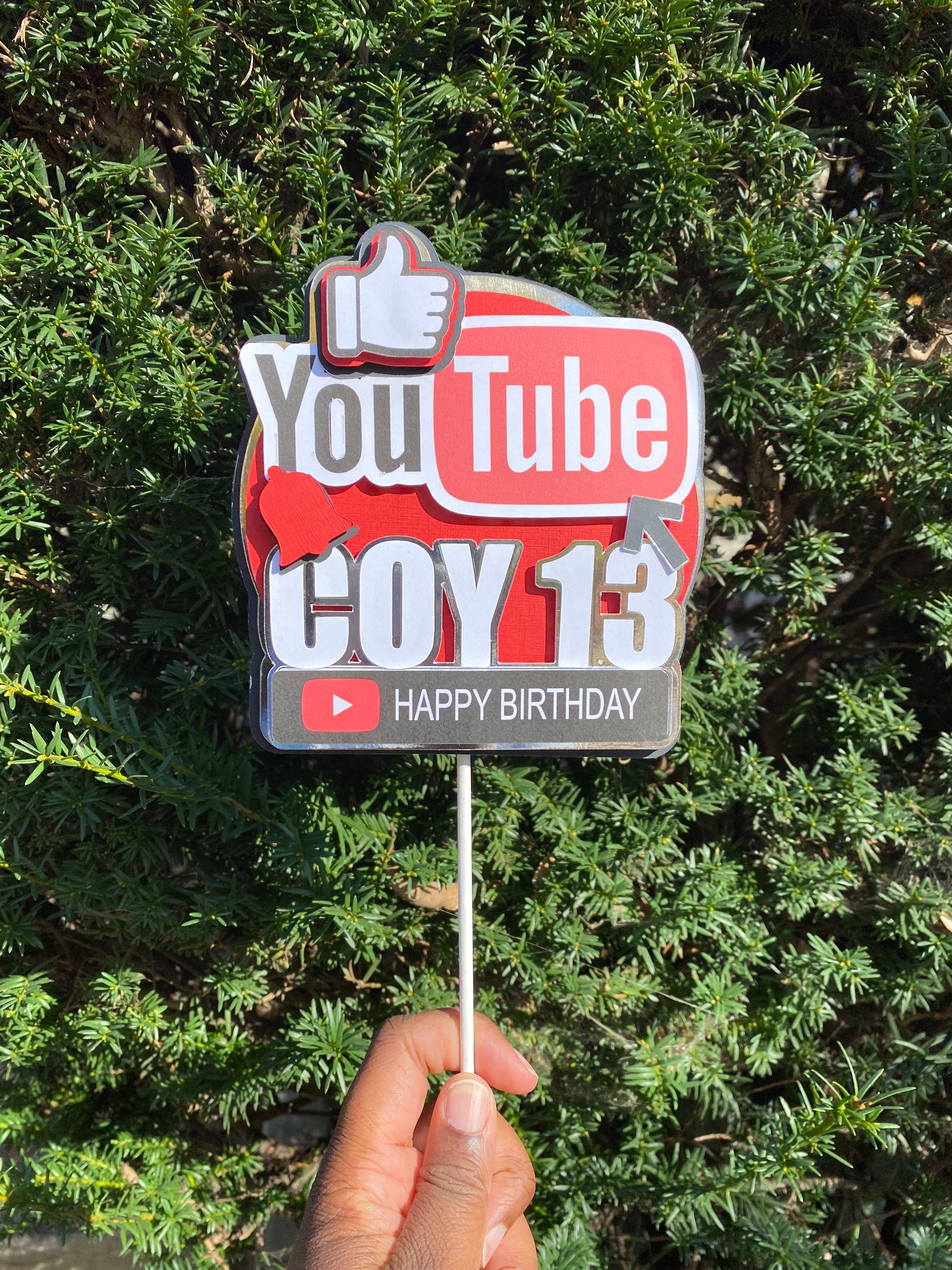 Youtube Cake Topper, Gamer Cake Topper, Social Media Cake Topper - Etsy