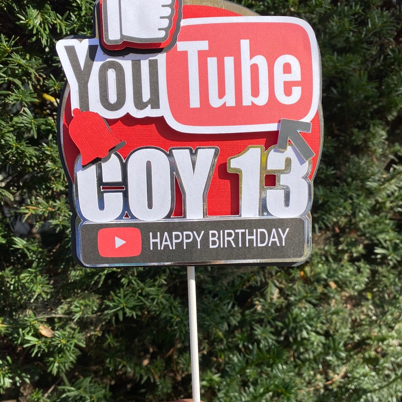 Youtube Cupcake Topper - Etsy